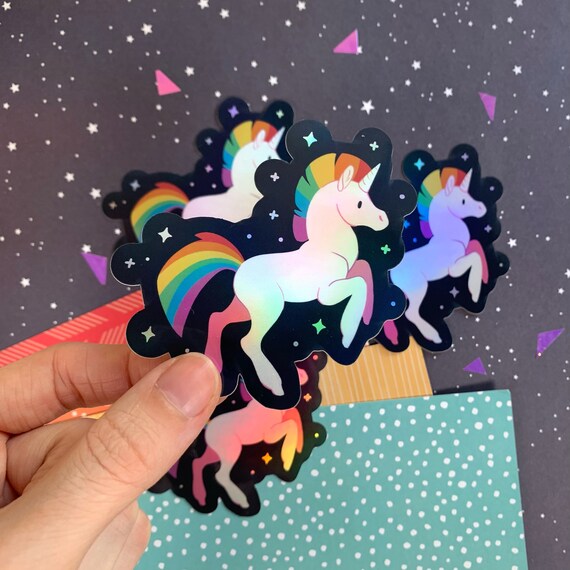 Paper Sleepy holographic Unicorn Sticker Stickers etna.com.pe