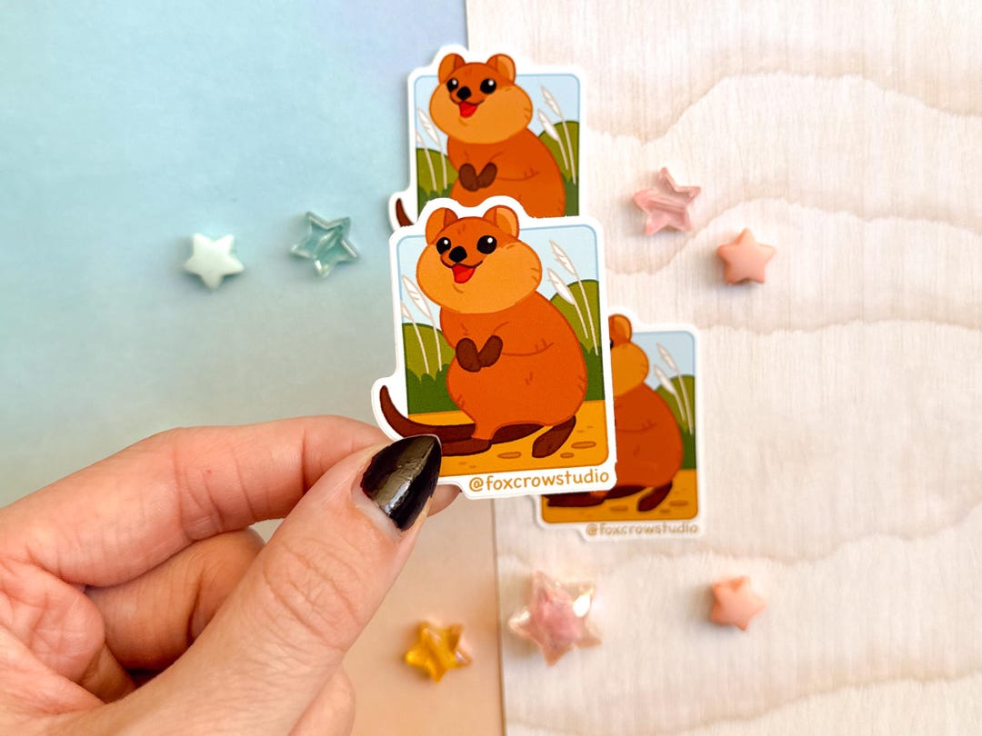 Happy Quokka Glossy Vinyl Sticker - Etsy