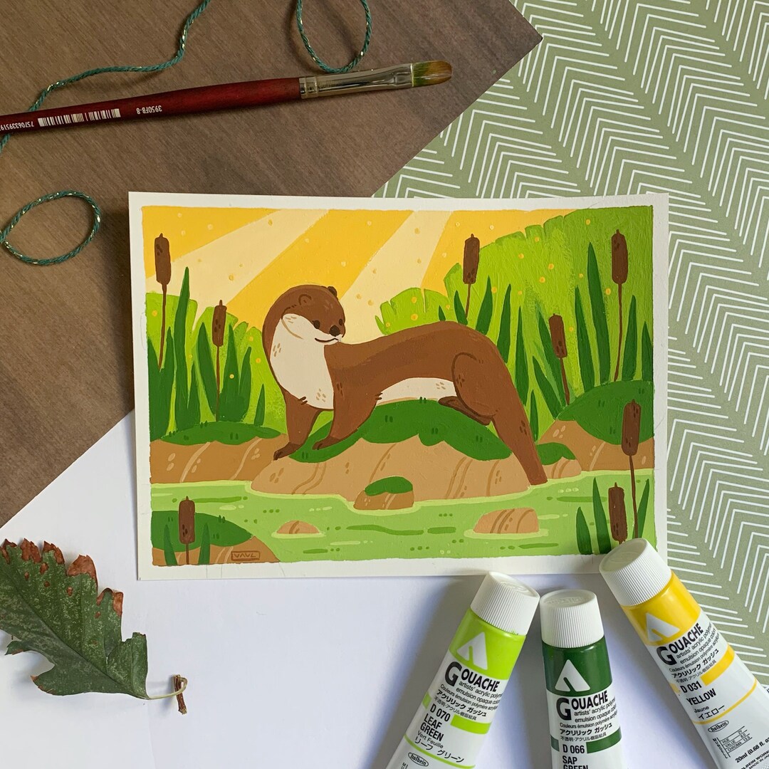 Otter Lookout Original Art - Etsy