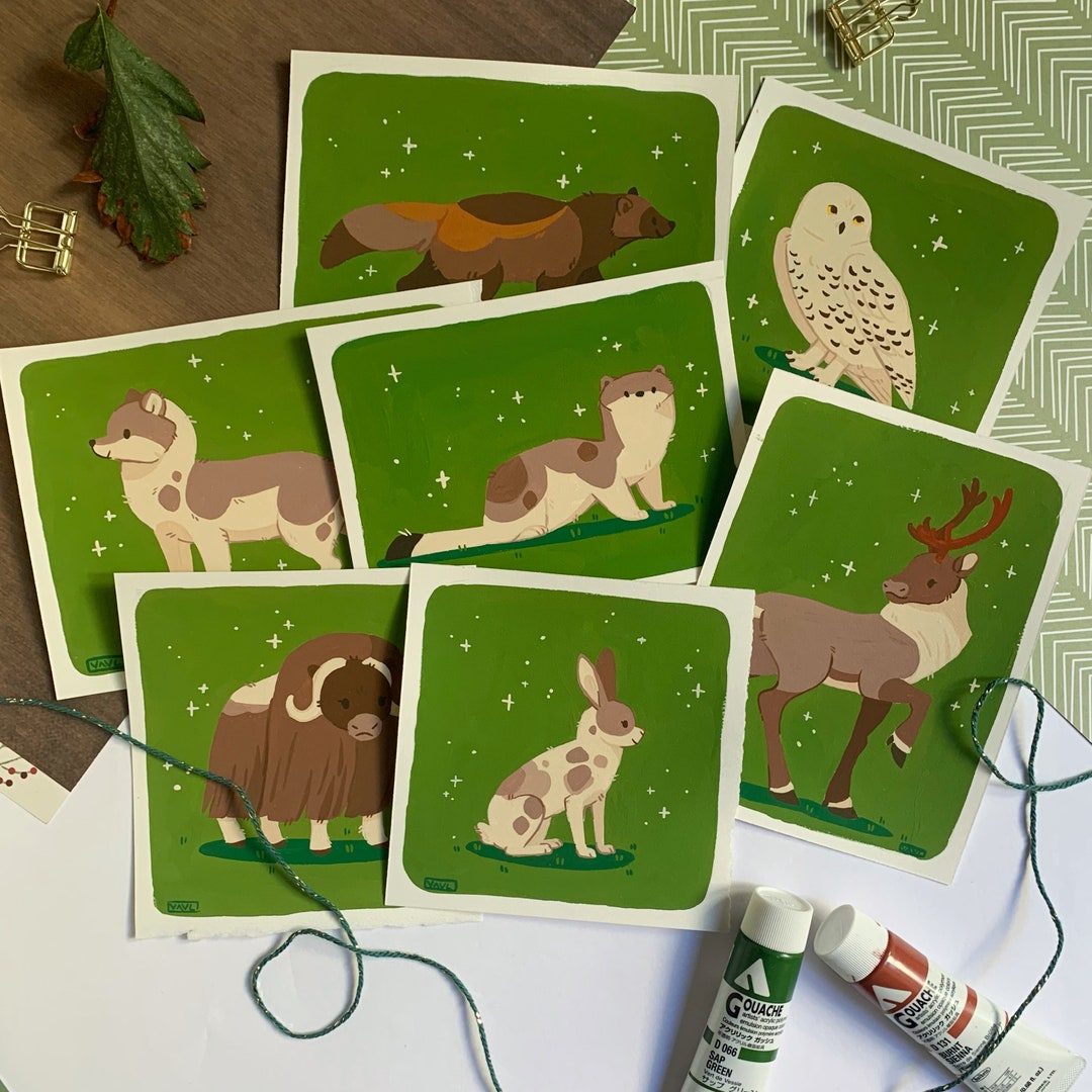 Arctic Tundra Animals Original Art - Etsy