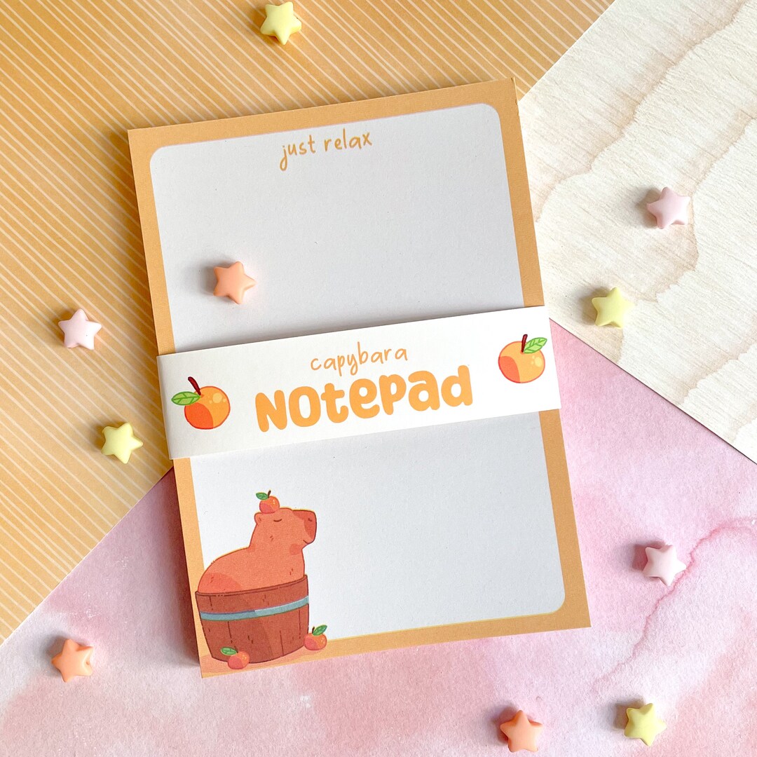 Capybara “just Relax” Notepad - Etsy