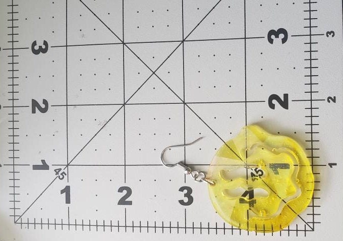 Holo Droopy Smiley Face Earrings - Etsy