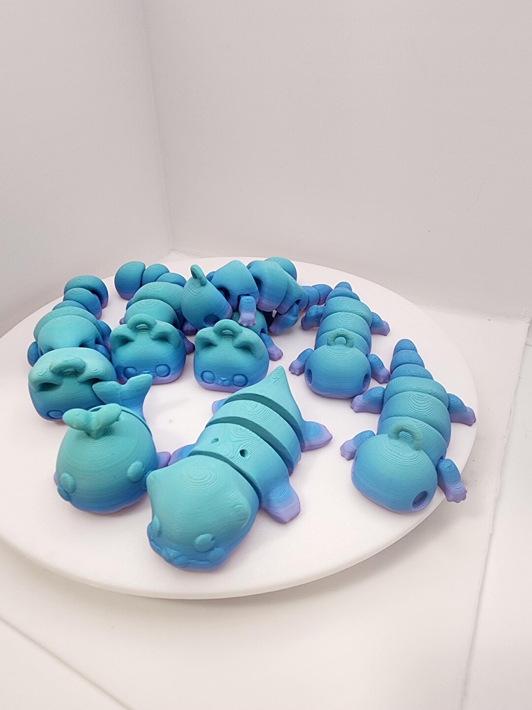 Gradient Blue to Purple Articulated Animal-shaped Keychains (cats ...