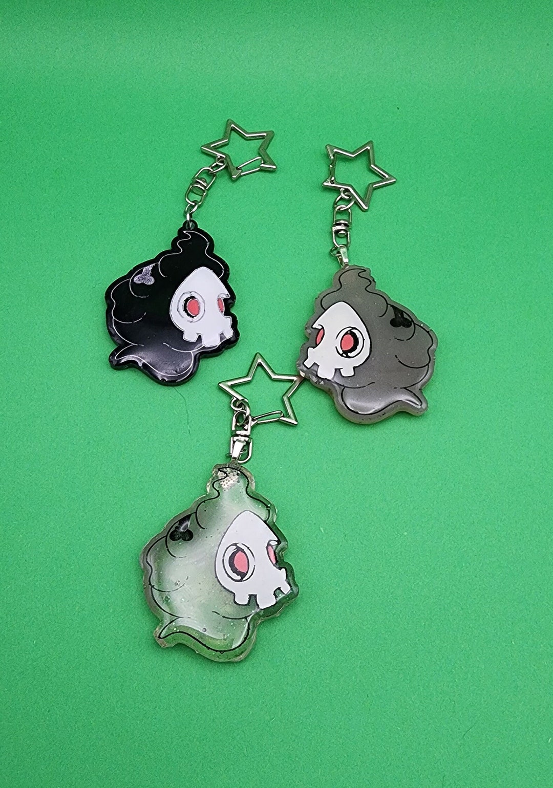 Spooky Monster Ghost Resin Painted Keychains - Etsy