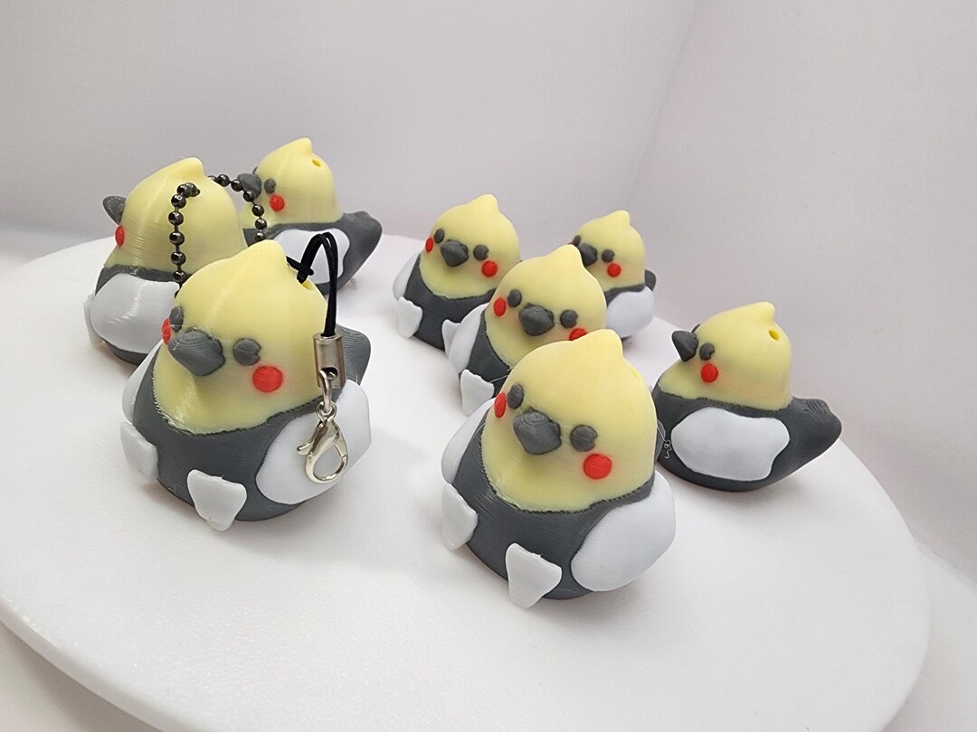 Chibi Cockatiel Bird 3D Printed Keychain – Cute & Colorful Accessory - Etsy