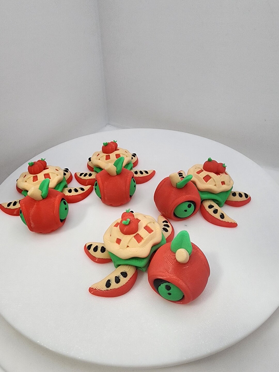 3D Printed Apple Pie Turtle – Articulated Fun Dessert Decor - Etsy