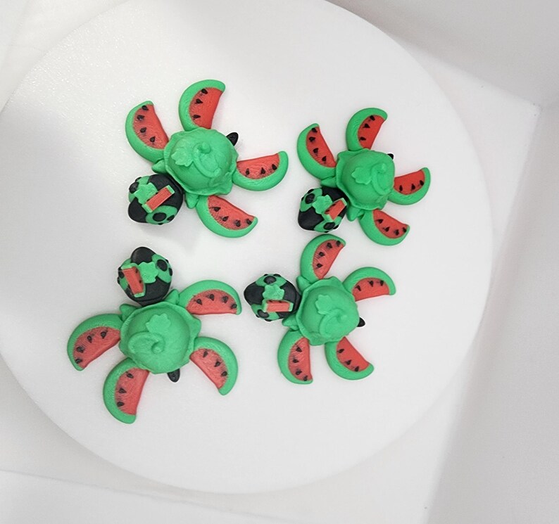 Articulated Watermelon Turtles – 3D Printed Flexible Turtles - Etsy