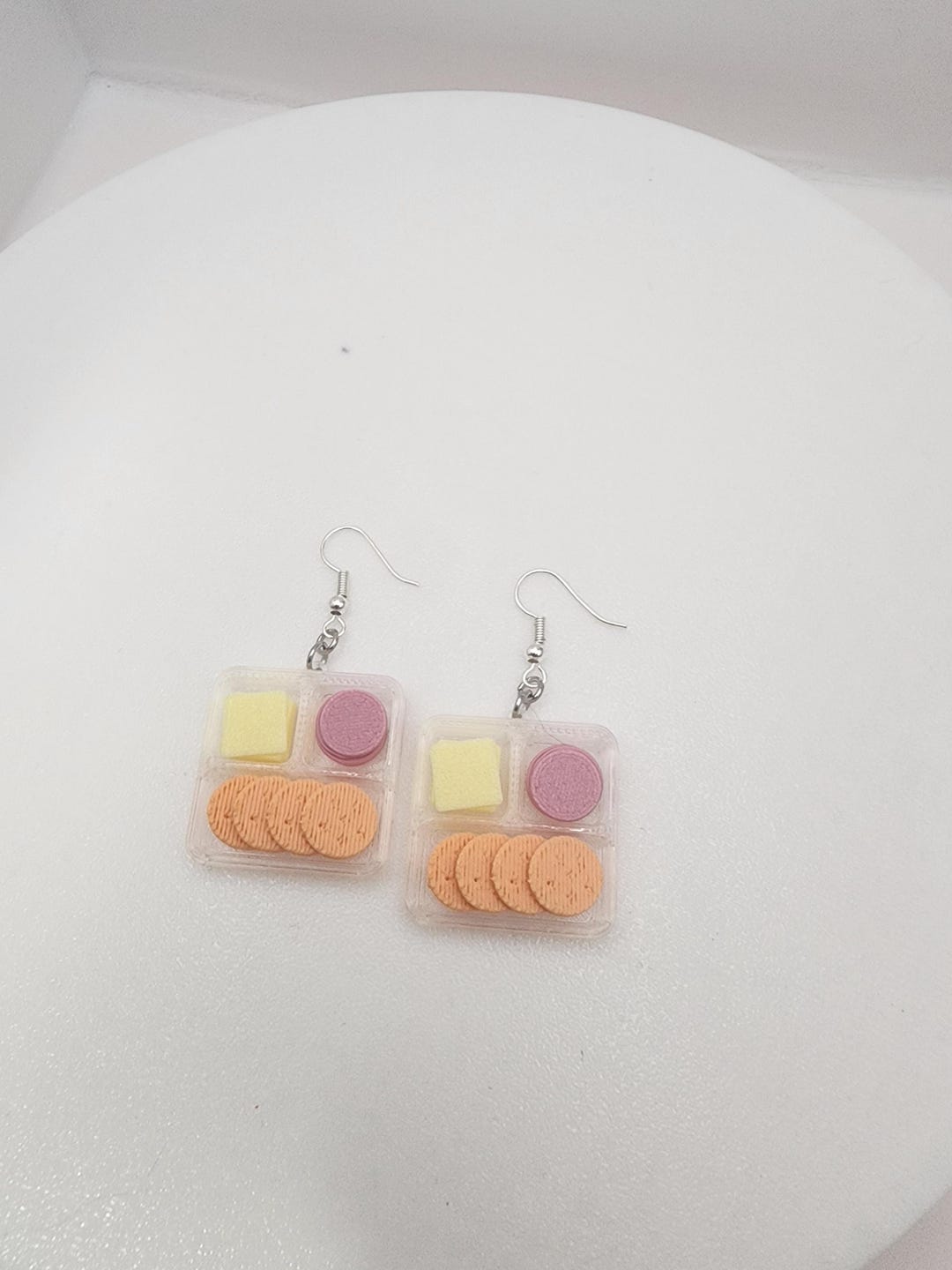 Fun Lunchables Earrings - 3D Printed Cheese, Crackers, & Ham - Etsy