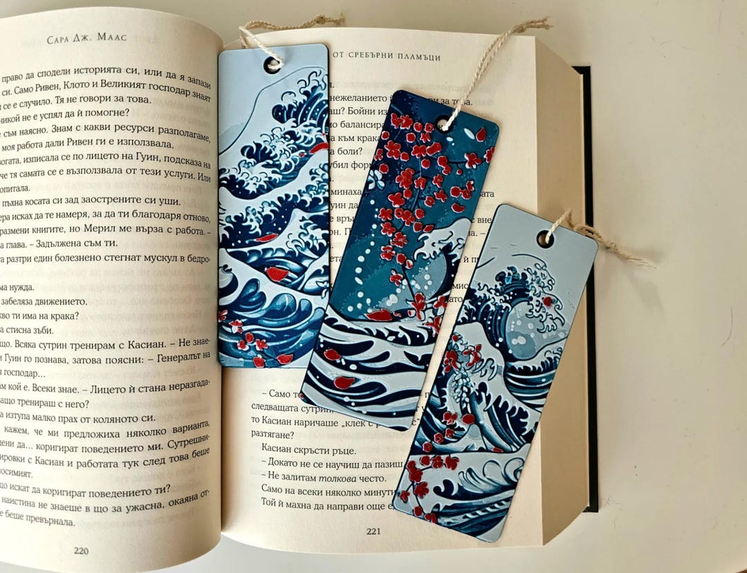 Great Wave Bookmark Set – Traditional Japanese Art-inspired (3 Piece ...