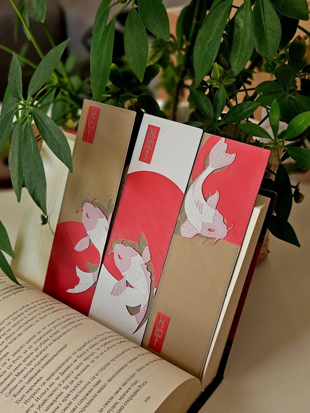 Koi Fish Bookmark Set – Hue-themed Serene Waters Elegance (3 Piece ...
