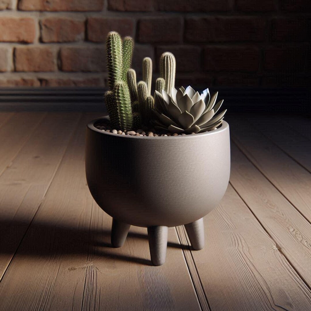Sleek Mid-century Plant Pot With Feet | Modern & Timeless Planter - Etsy