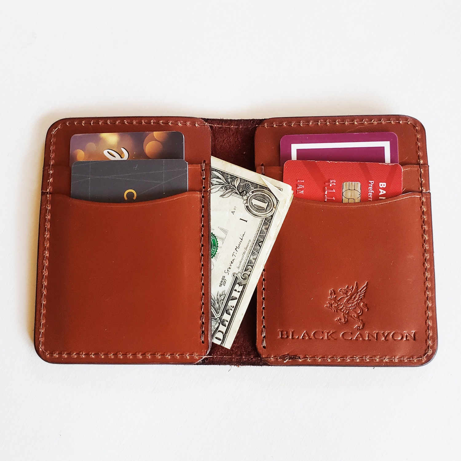 American Bison Buffalo Leather Minimalist Wallet Yellowstone - Etsy