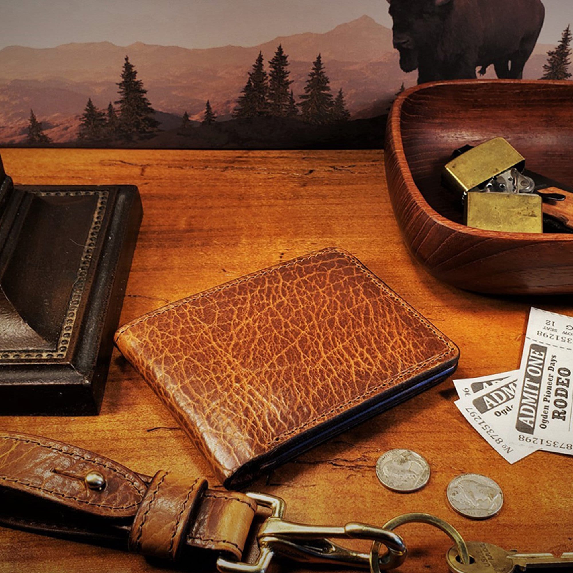 Mens Wallet Slimline American Bison Buffalo Hide 7 Pocket - Etsy