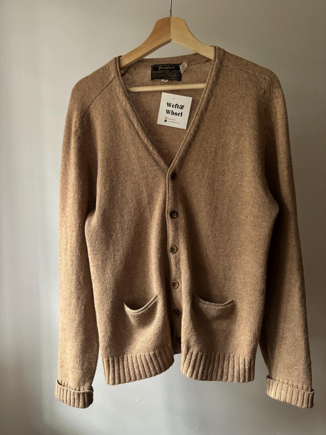 1970s Minimal Wool Cardigan Vintage Neutral Fine-knit Sweater - Etsy