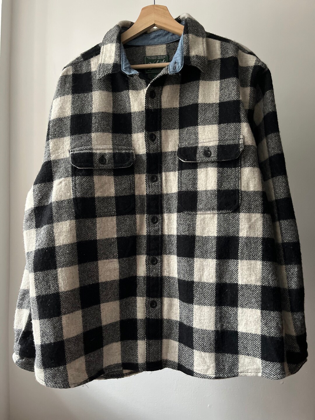 Vintage Woolrich Check Shirt Jacket Wool Flannel Coat - Etsy