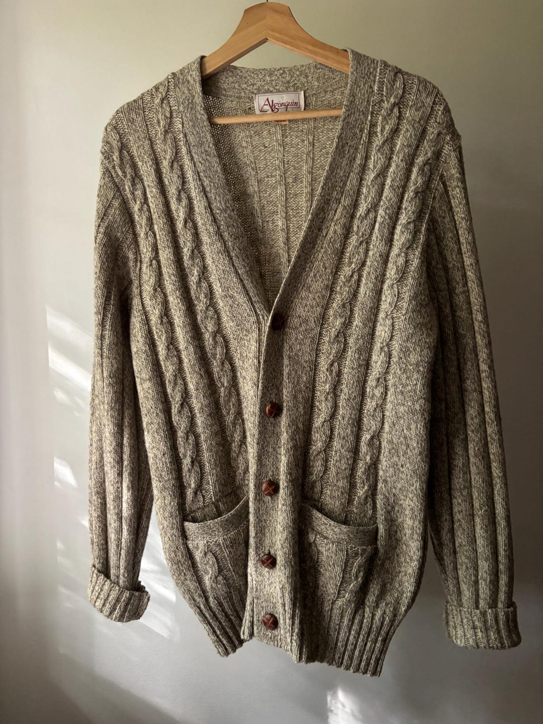 1970s Wool Cardigan | Vintage Ribbed Knitted Sweater - Etsy