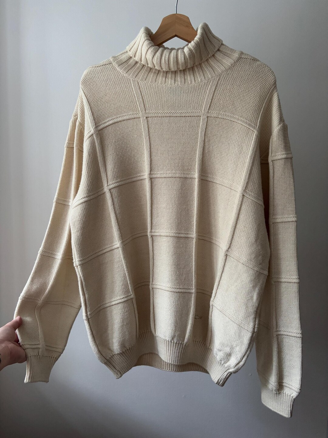 1990s Italian Cream Merino Wool Sweater Vintage Textured Soft Knit - Etsy