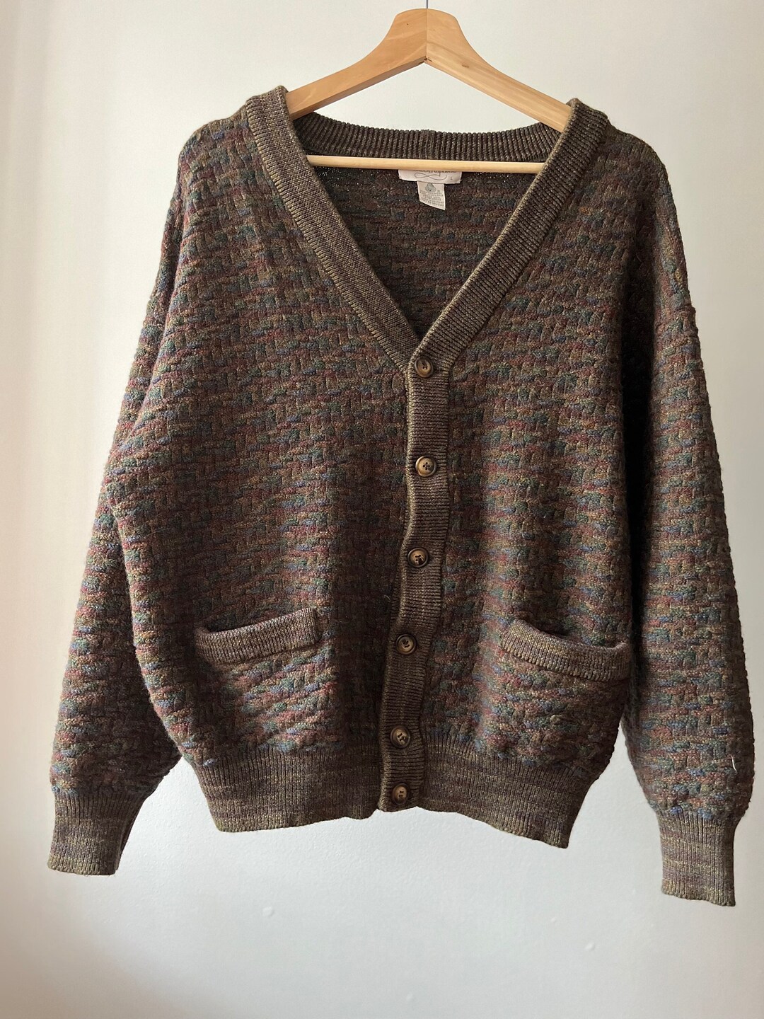 Vintage Multi-coloured Merino Wool Grandpa Cardigan - Etsy Canada