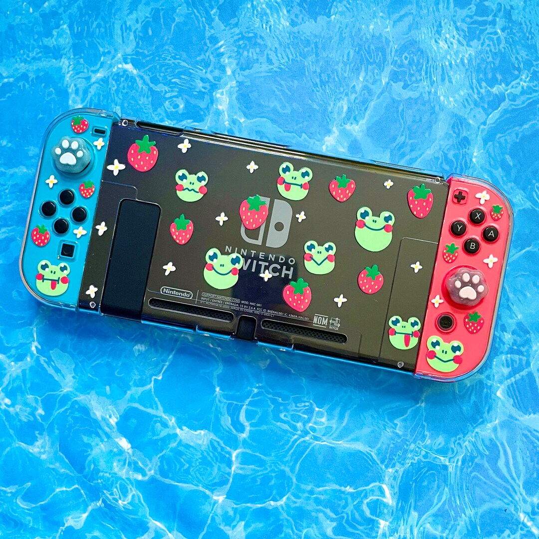 Strawberry Frog Clear Nintendo Switch Case Kawaii Switch Cover for ...