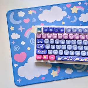 Candy Sky Keycap Set | CSO Profile Dye Sub PBT 127 Keys for Mechanical ...