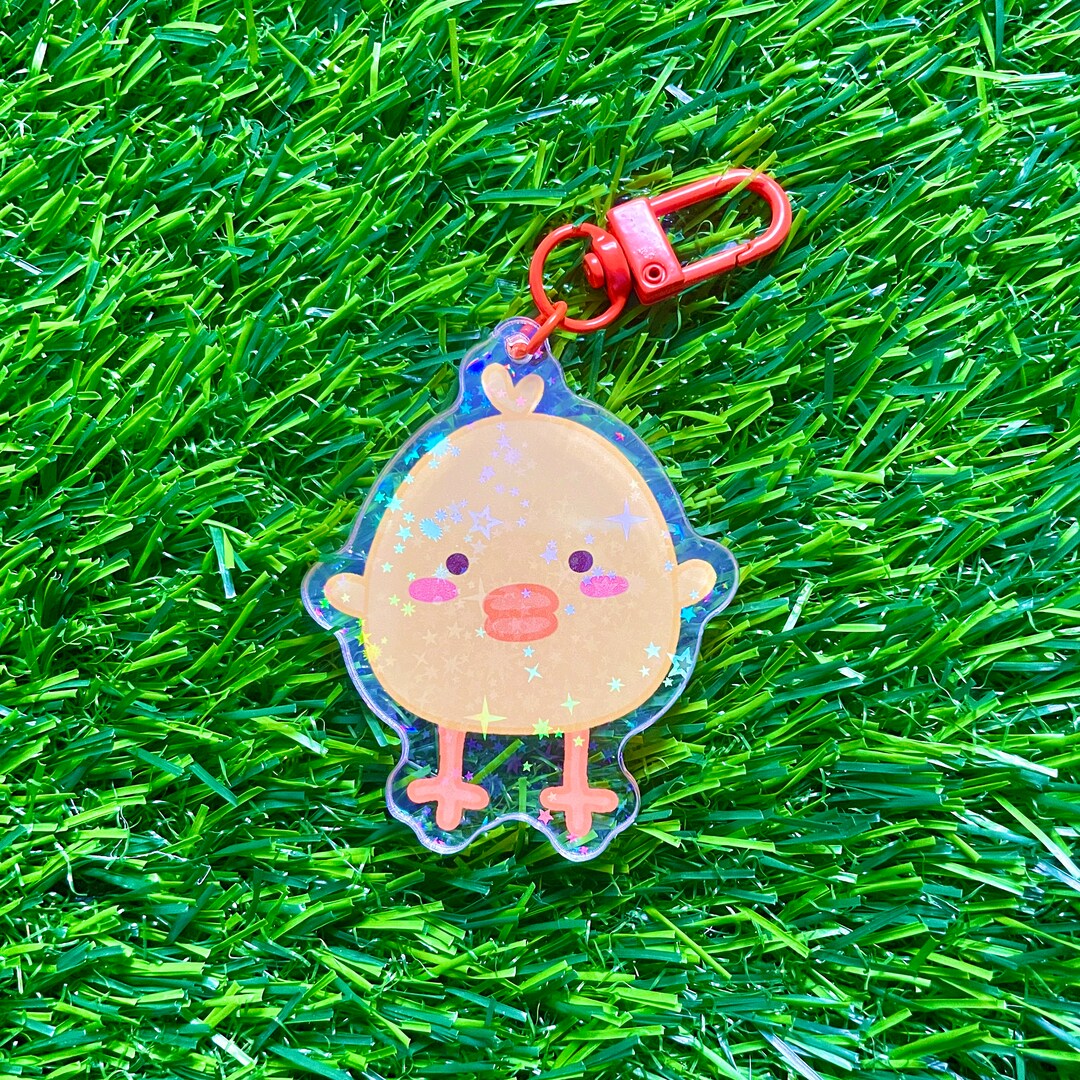 Short Duck Acrylic Charm | Cute Animal Acrylic Keychain | Kawaii Bag ...