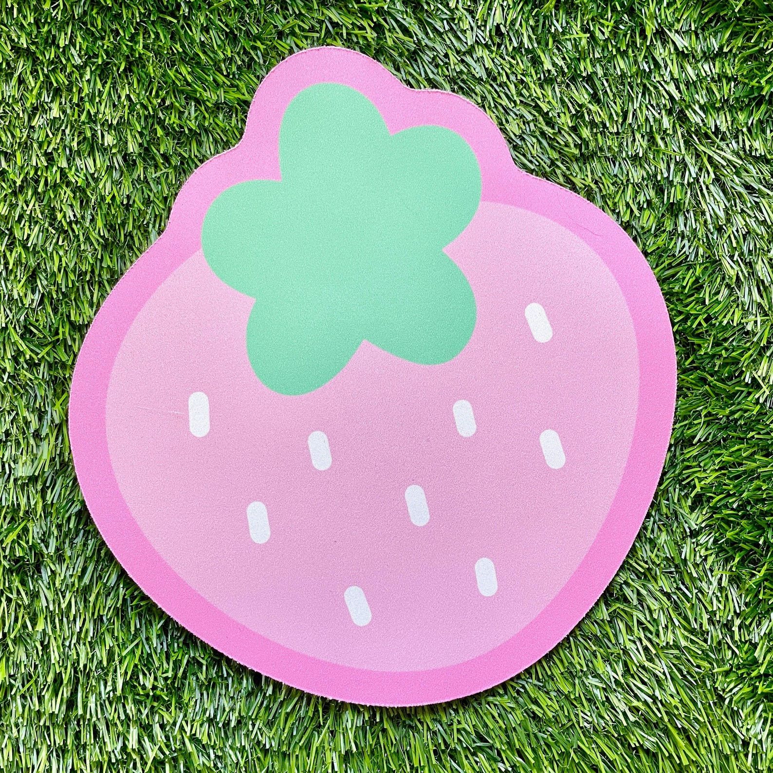 Pink Strawberry Mouse Pad | Kawaii Desk Accessory for Gaming Setup or ...