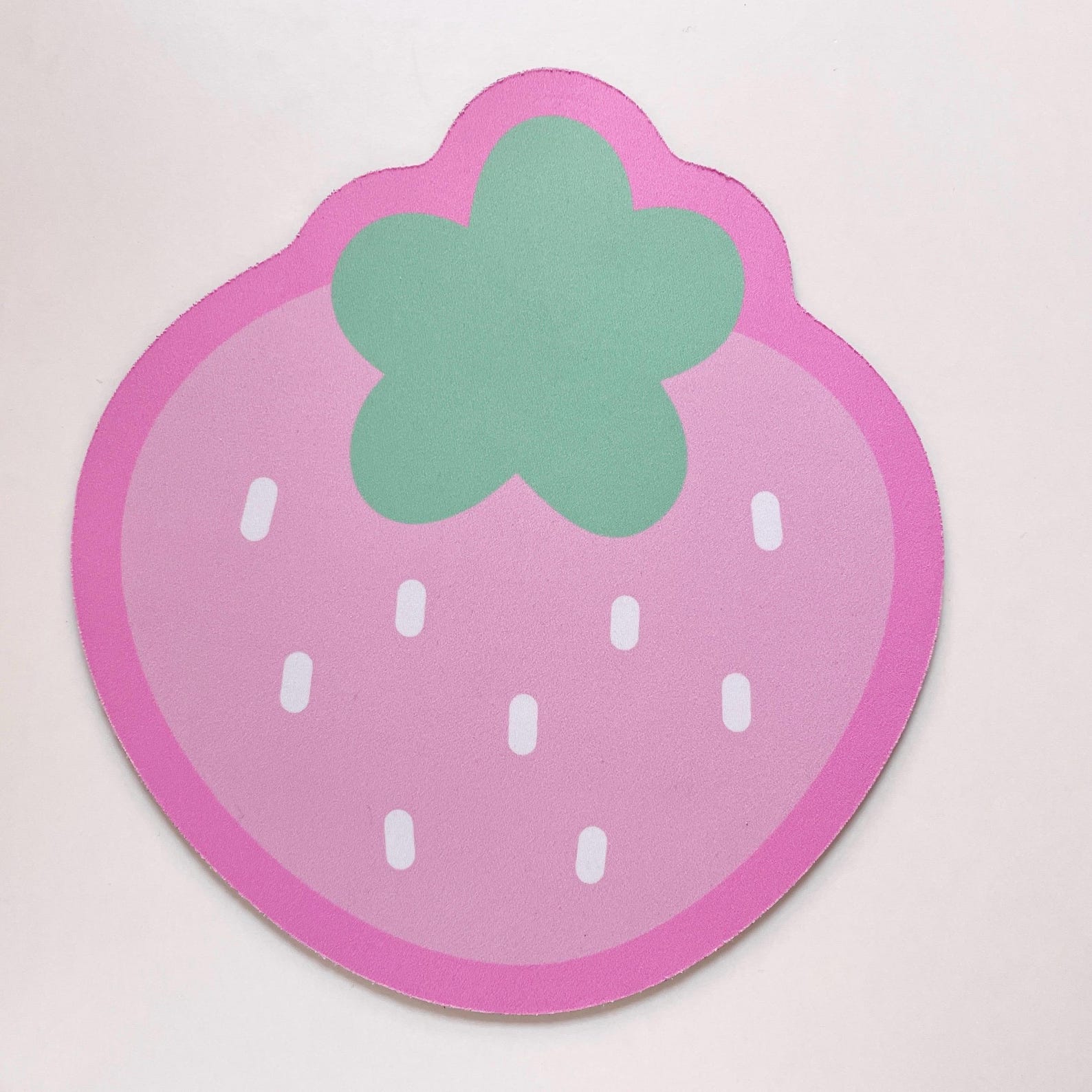 Pink Strawberry Mouse Pad | Kawaii Desk Accessory for Gaming Setup or ...