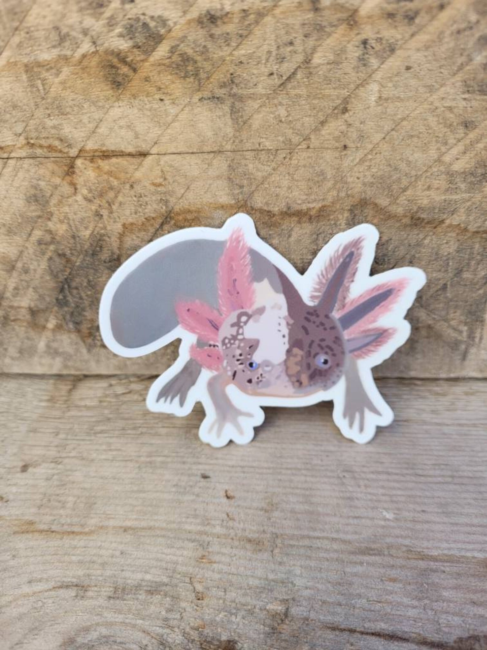 Mosaic Axolotl Sticker, Axolotl Sticker, Water Bottle Sticker, Laptop ...