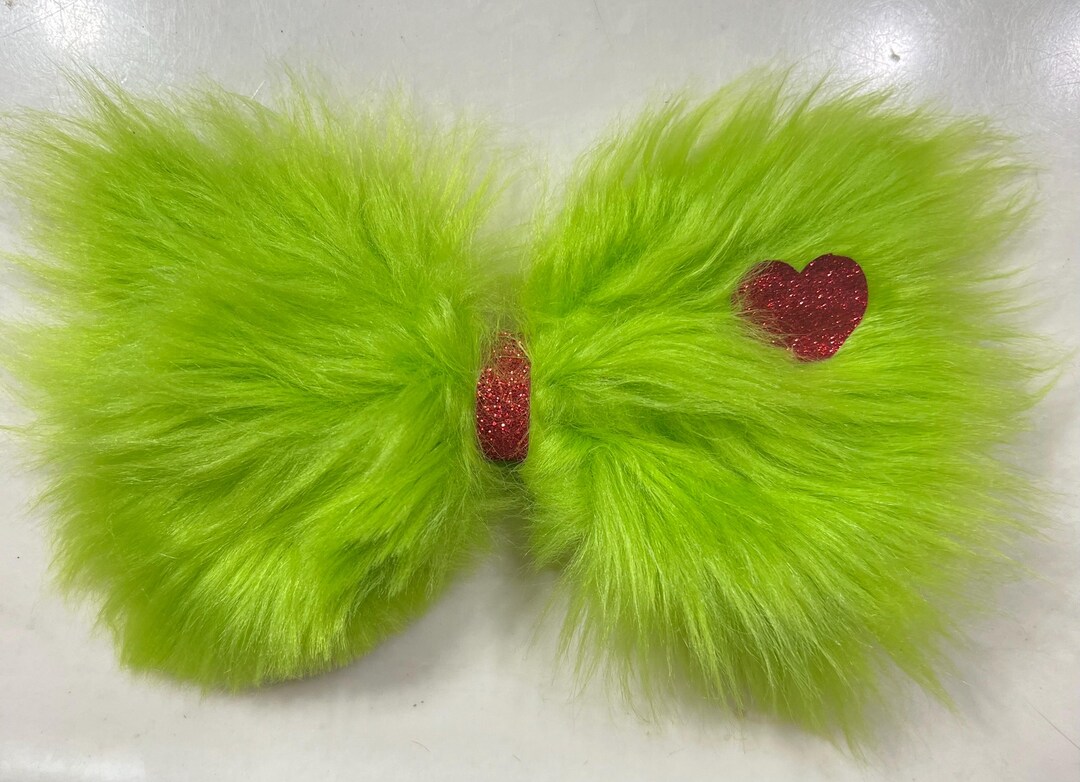 Grinch Fluffy Hair Tie/clip - Etsy