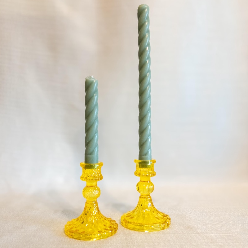 Spiral Glass Candlestick - Etsy