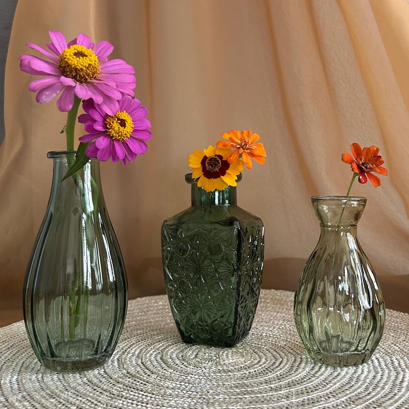 Small Green Flower Vases - Etsy