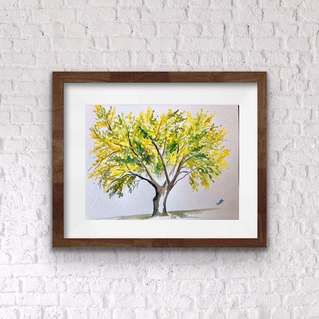 Watercolor State Tree of Arizona Palo Verde Original Not - Etsy
