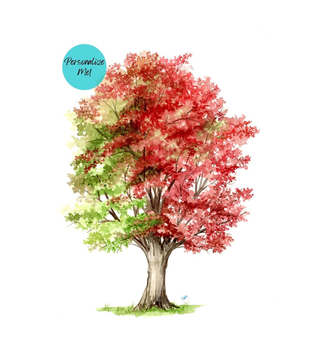 New Jersey State Tree/ Northern Red Oak /custom Gift/ Fine Art Print ...