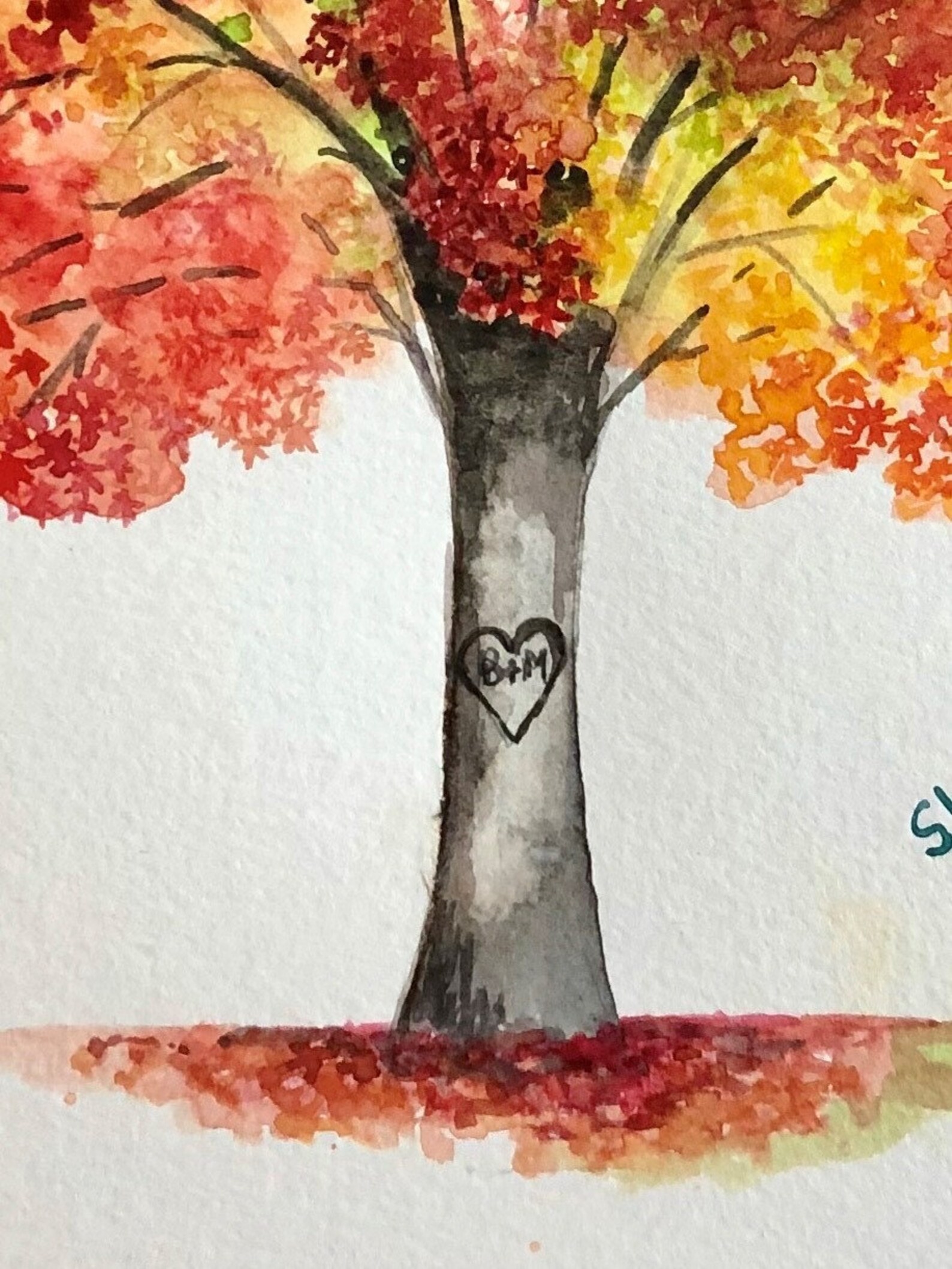 Original Watercolor Painting Sugar Maple State Tree of New - Etsy