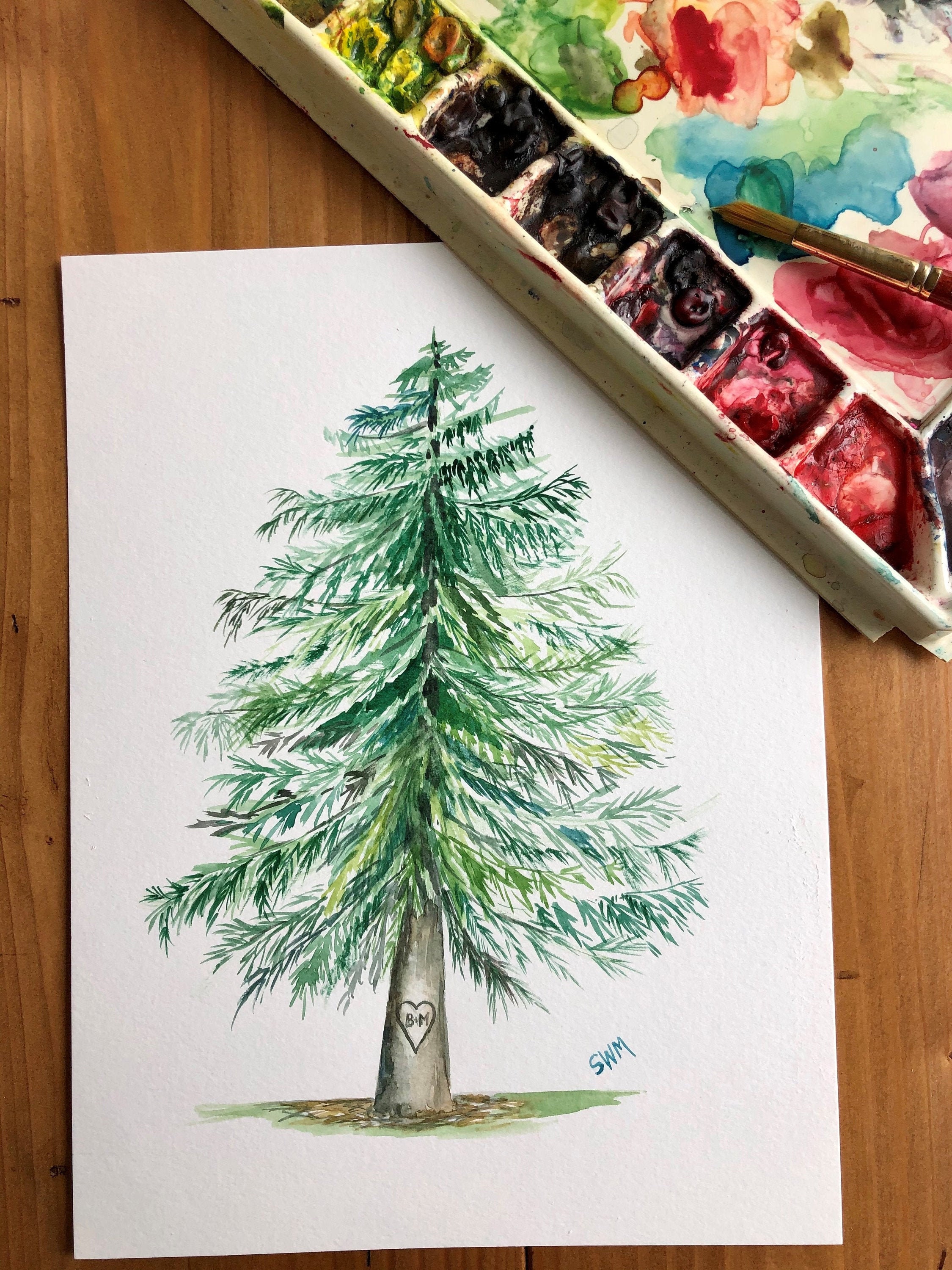 State Tree of Pennsylvania Watercolor, Eastern Hemlock, 8x10, Custom ...