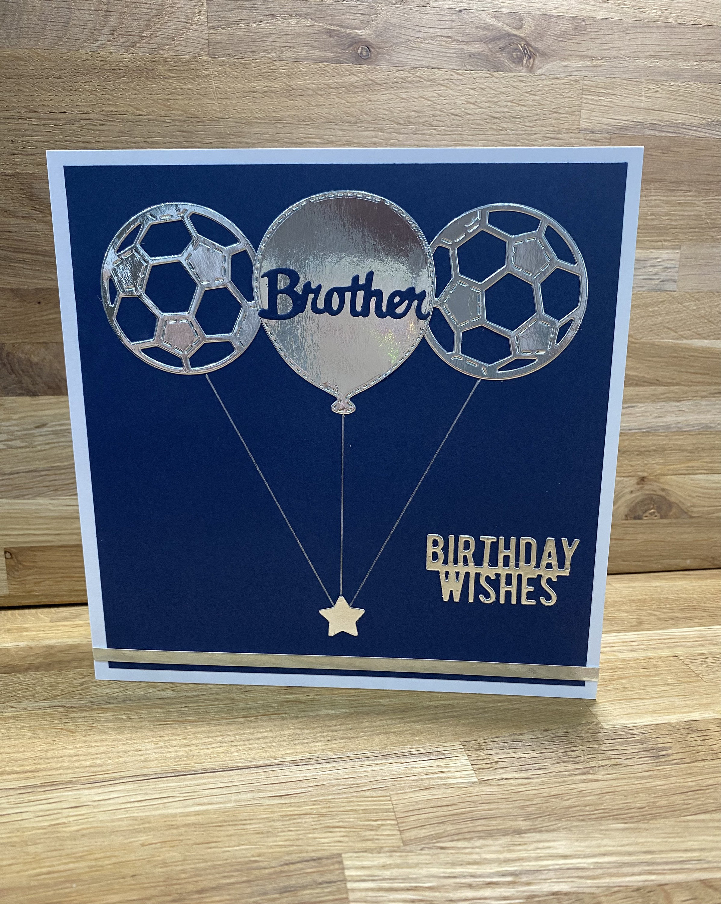 Handmade Happy Birthday Card for Brother Blue and Silver - Etsy UK