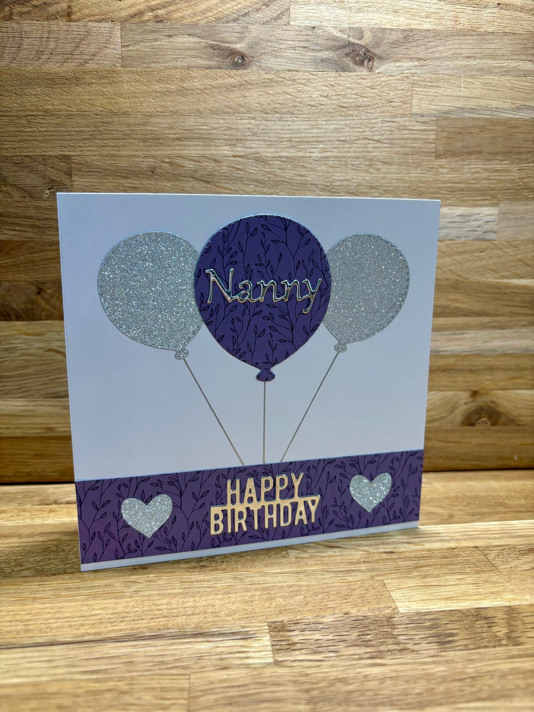 Lovely Handmade Happy Birthday Card for Nanny Balloons Design. Elegant ...