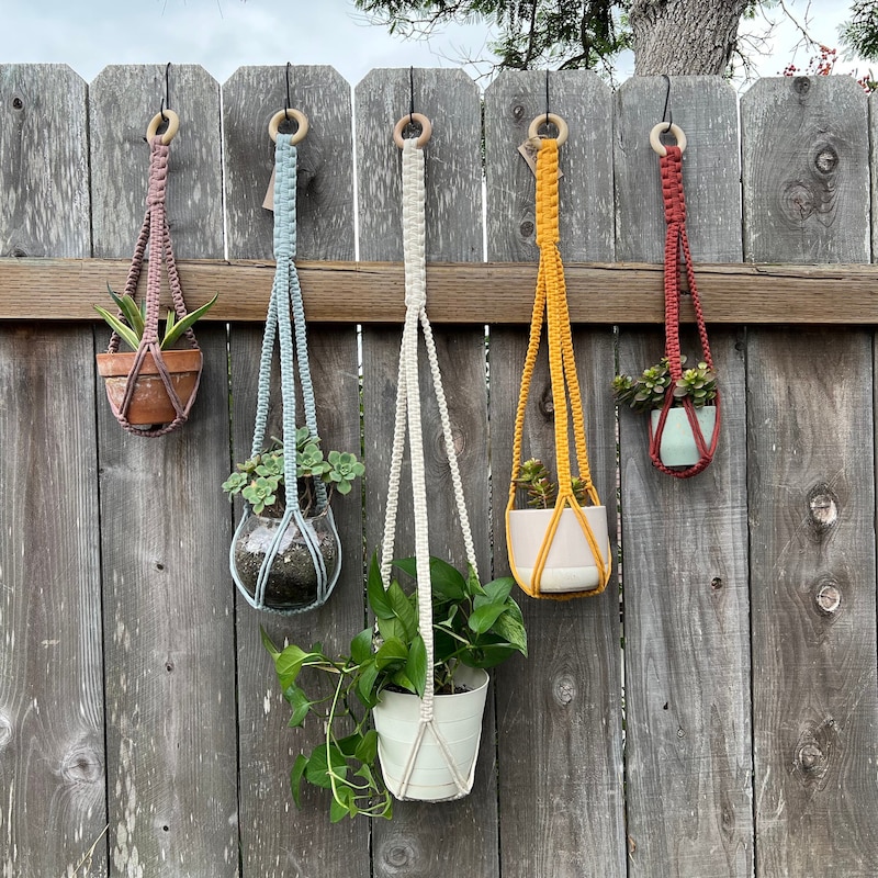 Macrame Plant Hanger Rust - Etsy