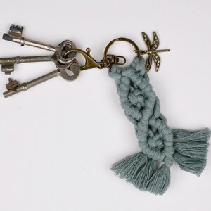 Chunky Macrame Keychain With a Charm - Etsy