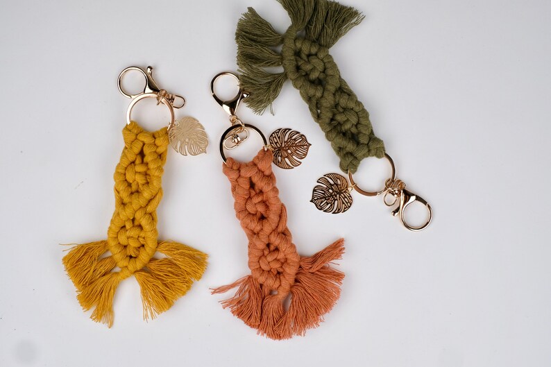 Chunky Macrame Keychain With a Charm - Etsy