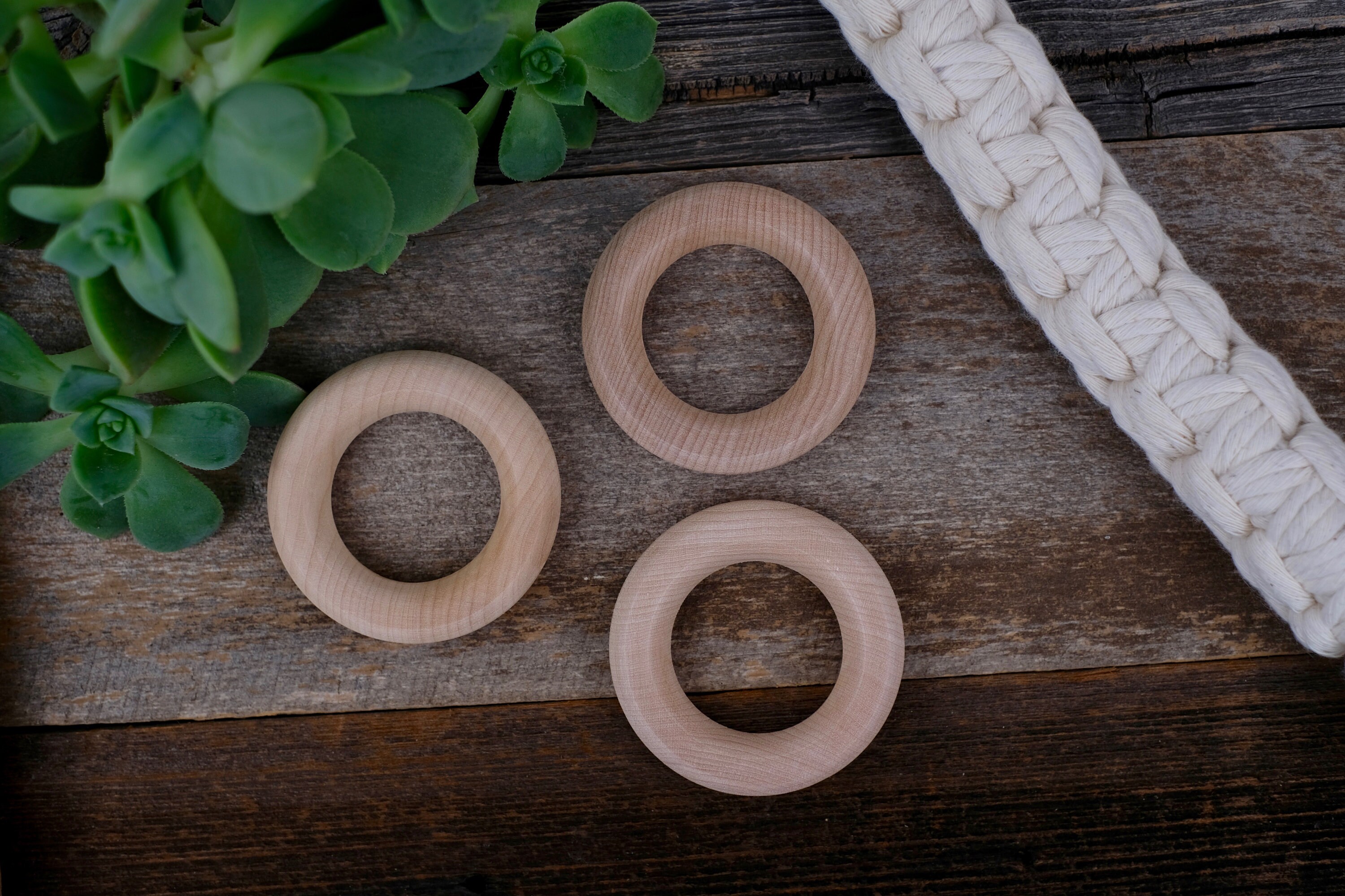 Maple Wood Rings for Macrame and Crafts | Wooden | US Maple - Etsy