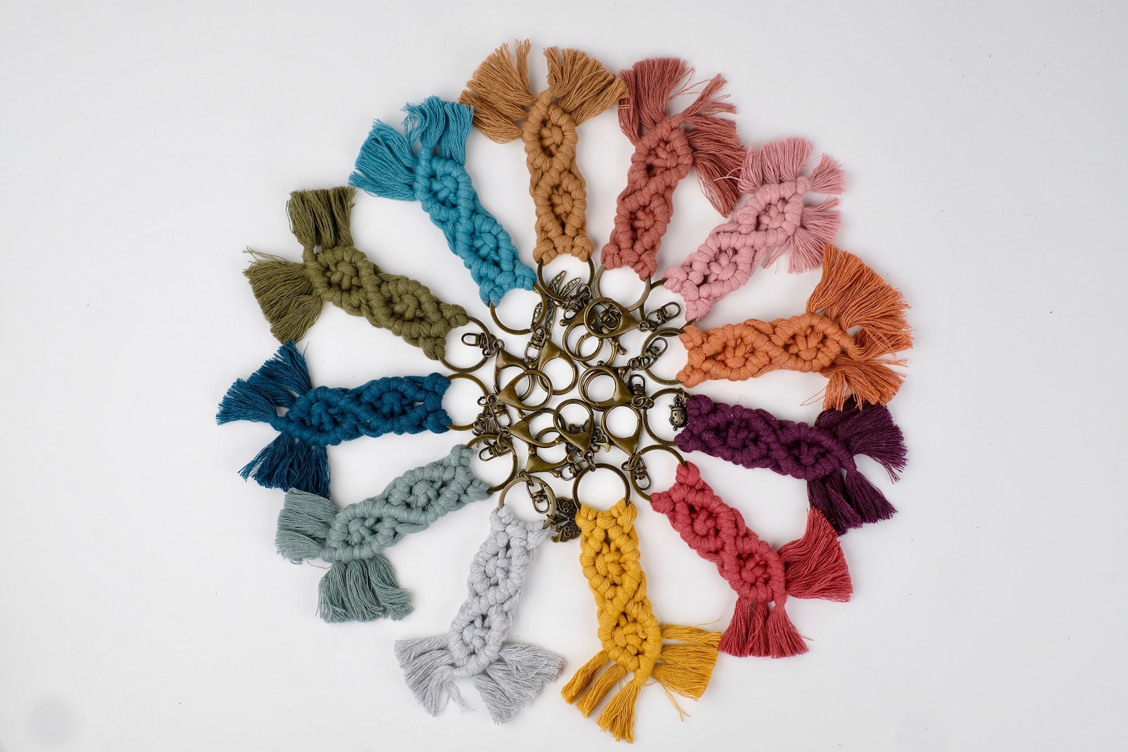 Chunky Macrame Keychain With a Charm - Etsy