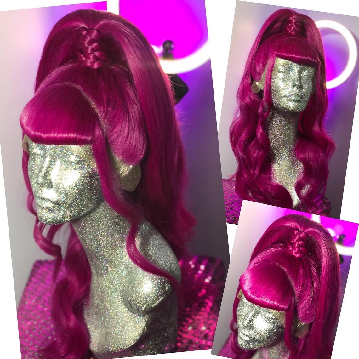 Fuschia Mermaid Ponytail - Etsy