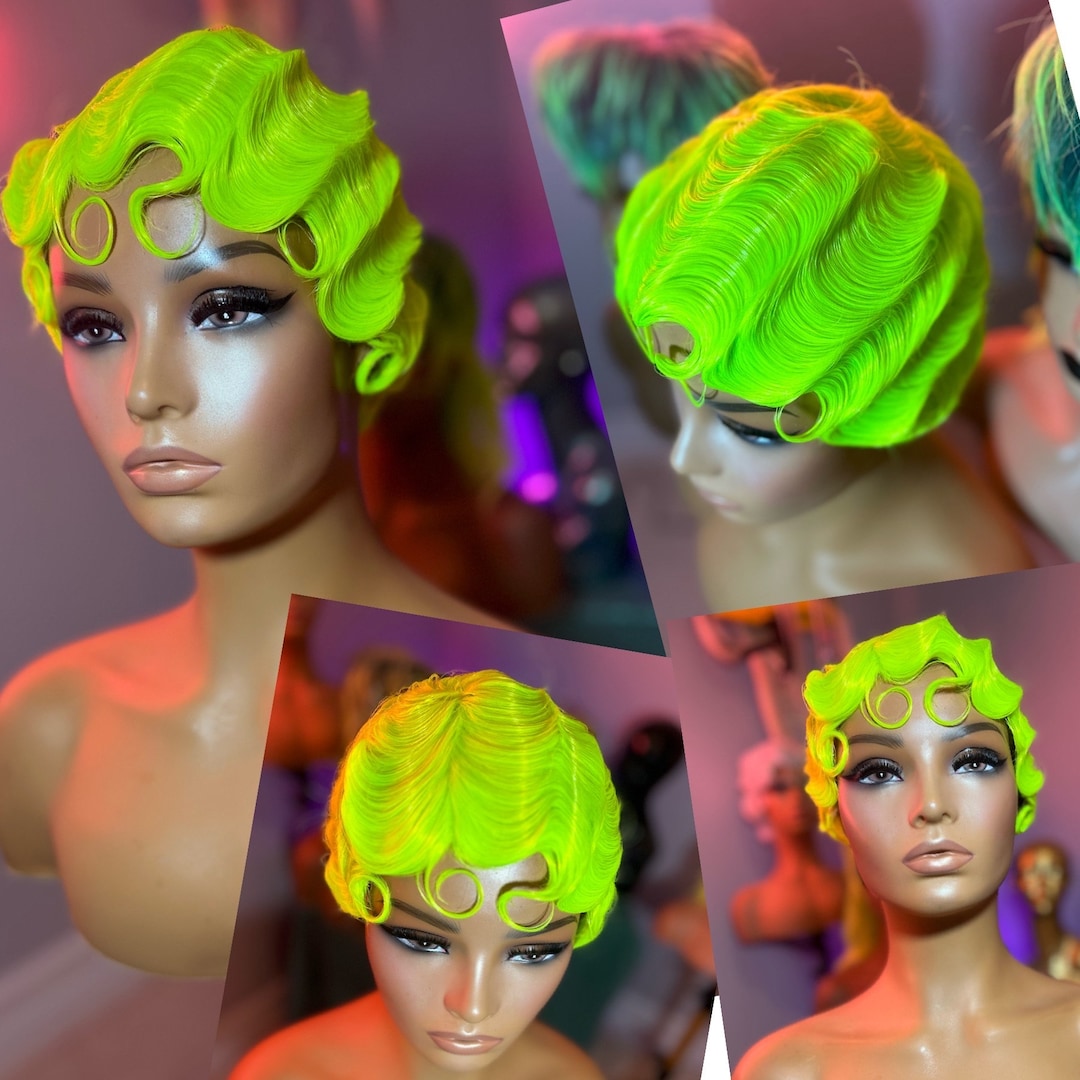 Slime Neon Green Finger Waves -not Lacefront - Etsy