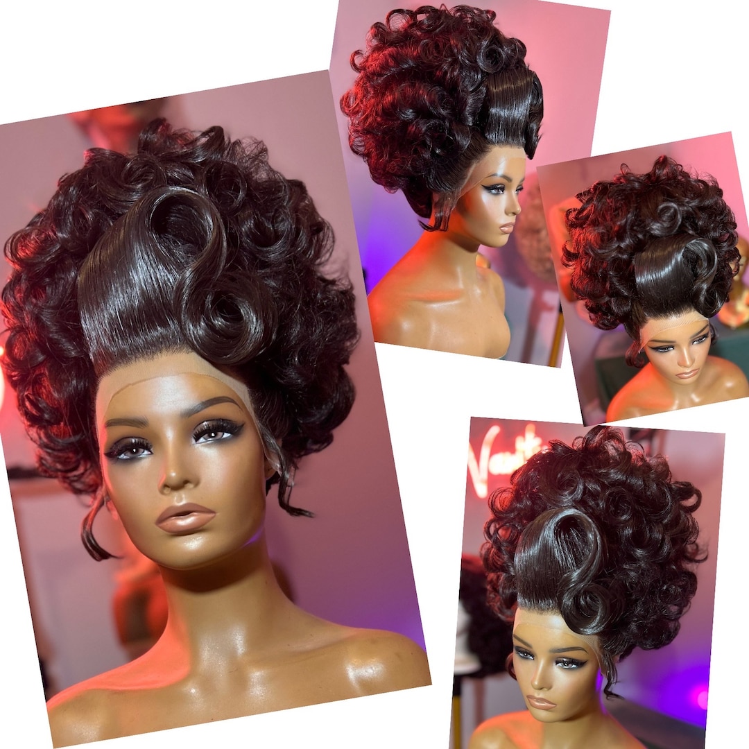 Texas Pageant Hair With Full Bang-brown - Etsy