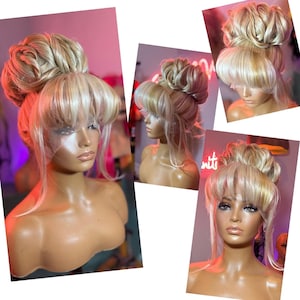 Blonde Updo Wig Etsy UK