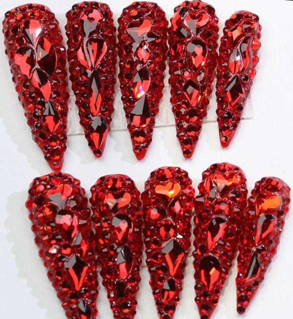 Murder Red Bling Press on Nails - Etsy