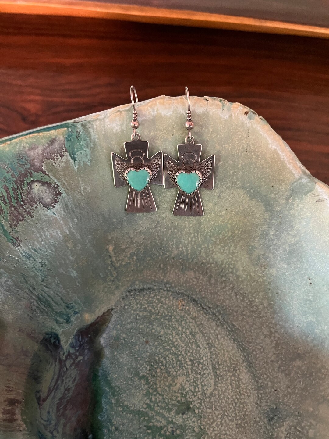 Caroline Pollack Relios Sterling Silver and Turquoise Heart and Angel ...