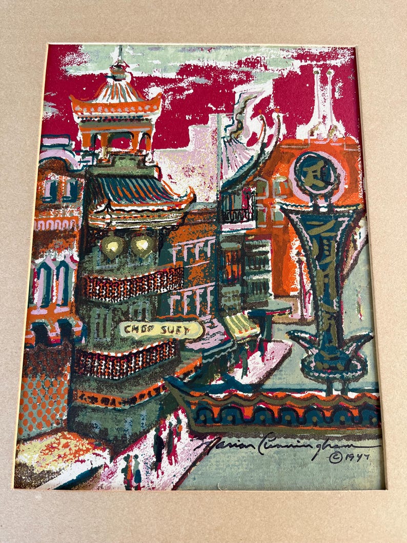 Vintage Marion Osborn Cunningham Seriographs, San Fransico and Cable ...