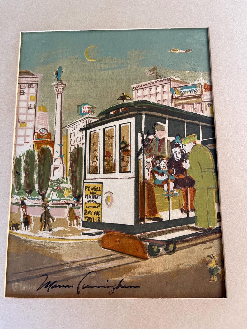 Vintage Marion Osborn Cunningham Seriographs, San Fransico and Cable ...